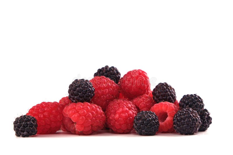 Raspberry, Black Raspberry Isolate on White Stock Photo - Image of ripe ...