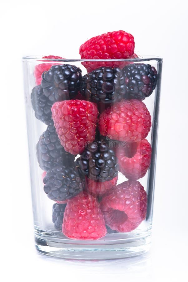 Raspberry in a wine-glass stock image. Image of refreshment - 12313555