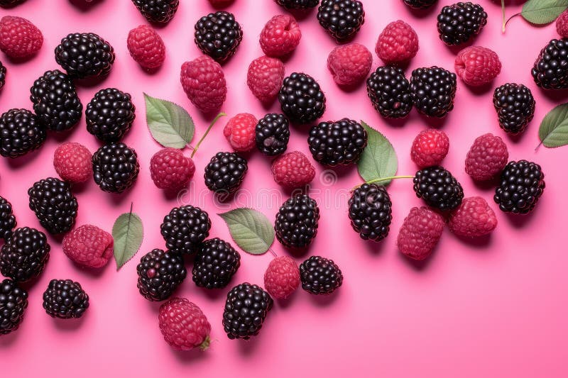 Raspberry Blackberry Pattern. Generate Ai Stock Illustration ...