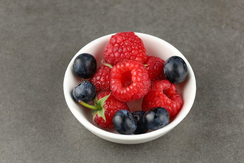Raspberry and Blueberry Berries Top View Stock Image - Image of food ...