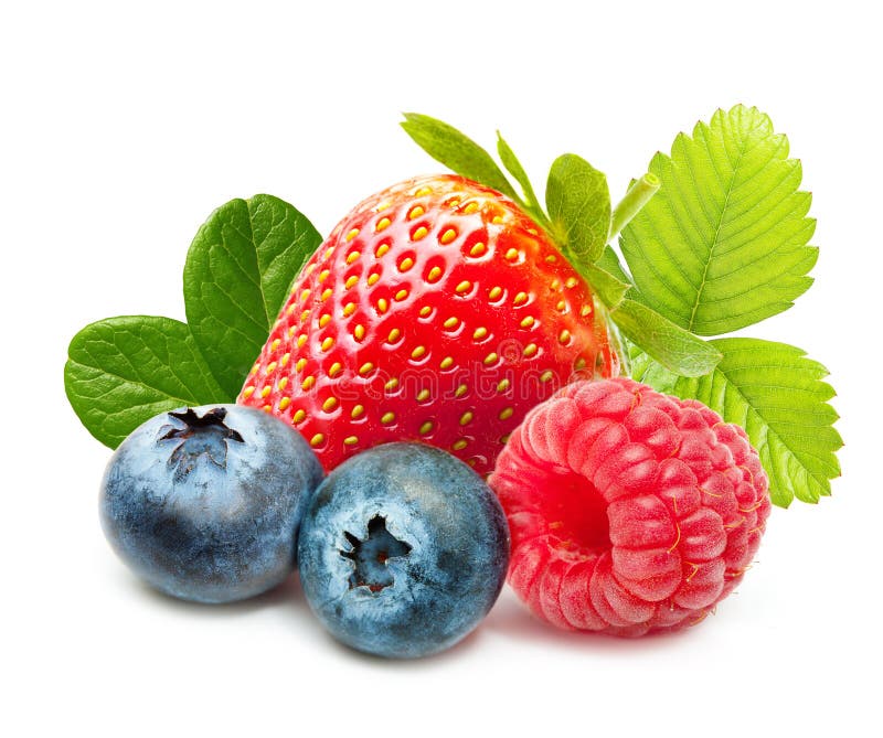 Raspberry and Blueberry Isolated Stock Image - Image of vitamin, flavor ...