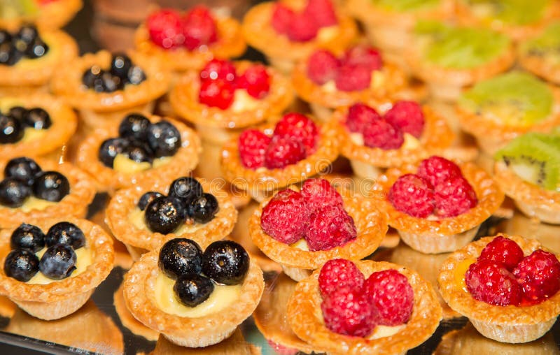 Raspberry Blueberry and Kiwi Tarts Stock Photo - Image of delicious ...