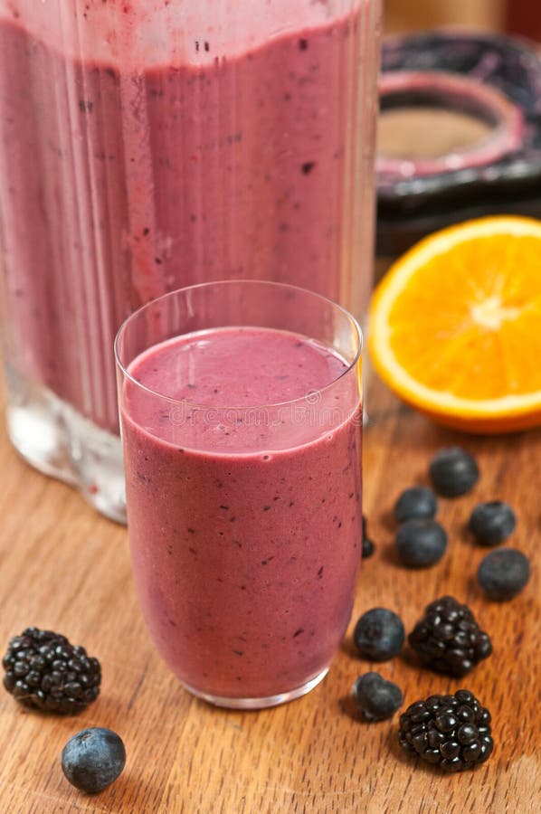 Raspberry,blueberry and Orange Smoothy Stock Image - Image of purple ...