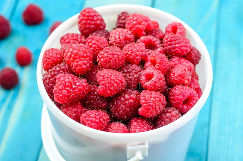 Raspberry bucket stock image. Image of huckleberry, background - 59730445