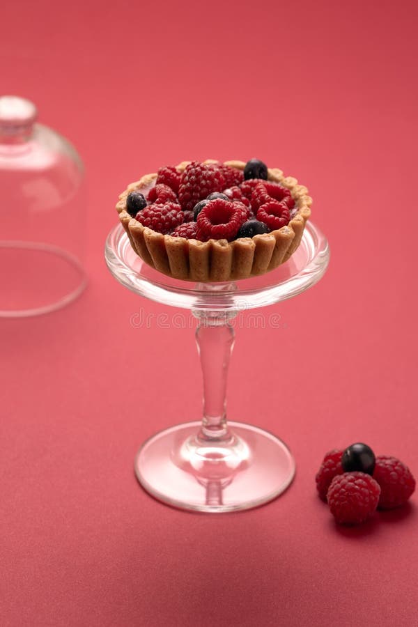 Raspberry Cake, Mini Tart with Fresh Raspberries Stock Photo - Image of ...