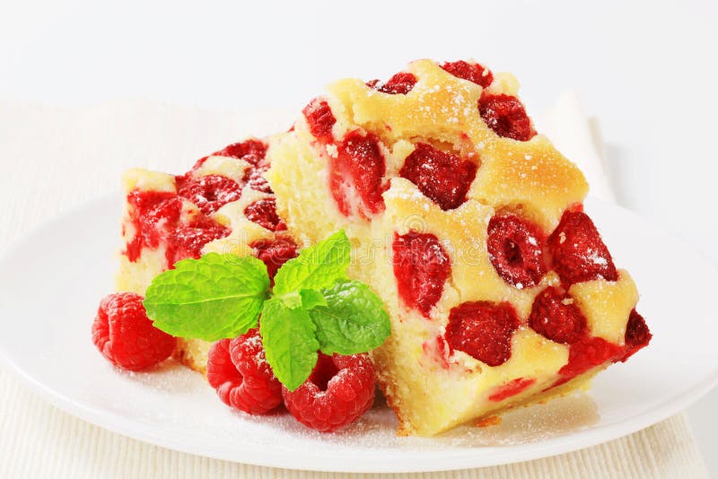 Raspberry cake slices stock image. Image of raspberries - 63873607