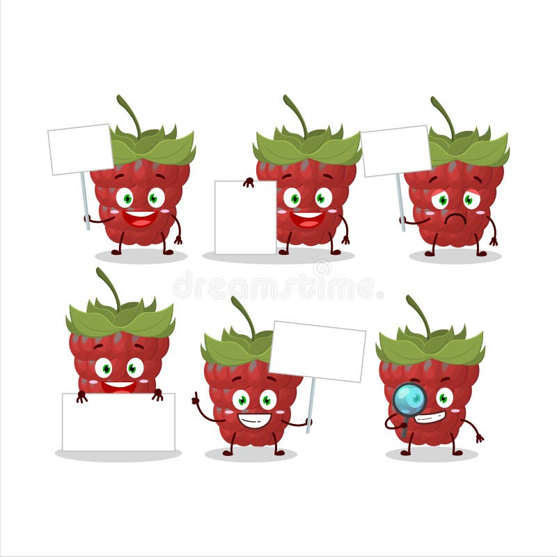 Raspberry Cartoon in Character with Love Cute Emoticon Stock Vector ...