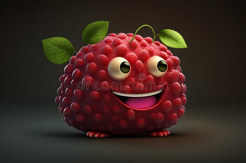 Raspberry Cartoon Character. Stock Illustration - Illustration of ...