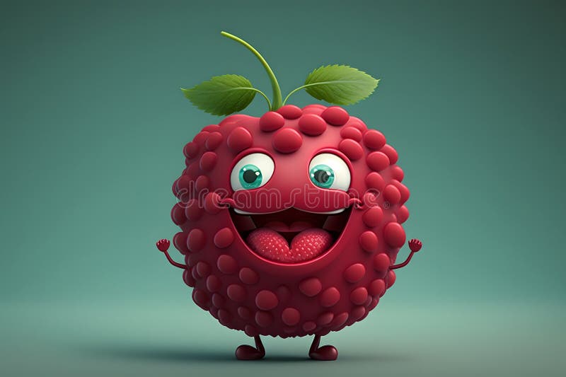 Raspberry Cartoon Character. Stock Illustration - Illustration of ...