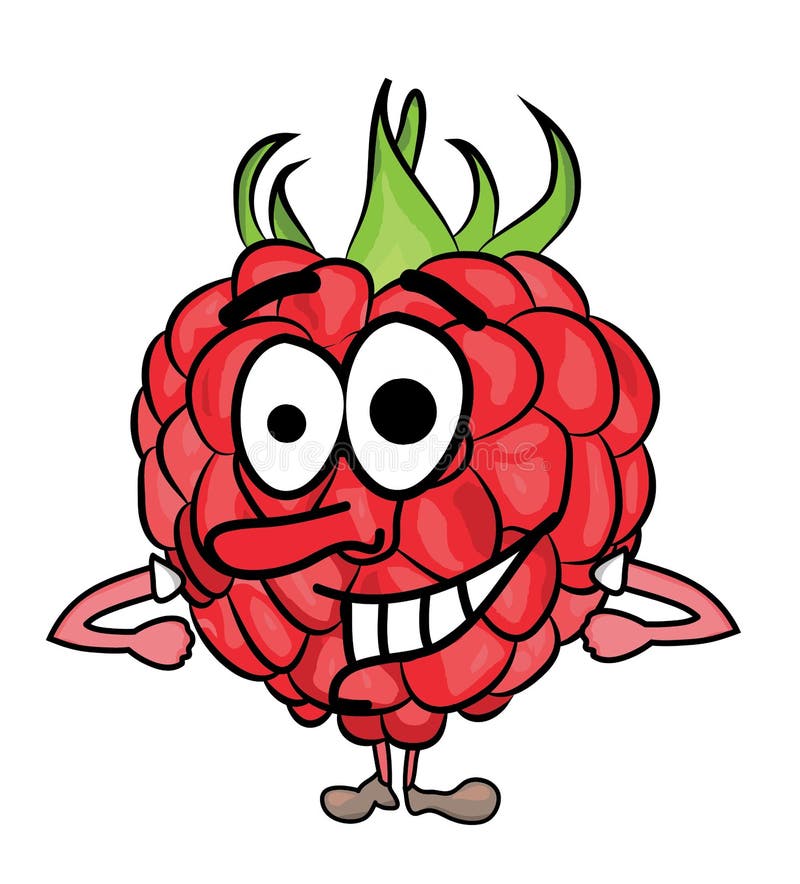 Raspberry Cartoon Character Stock Illustration - Illustration of banana ...