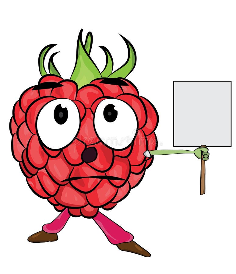 Raspberry Cartoon Character Stock Illustration - Illustration of banana ...
