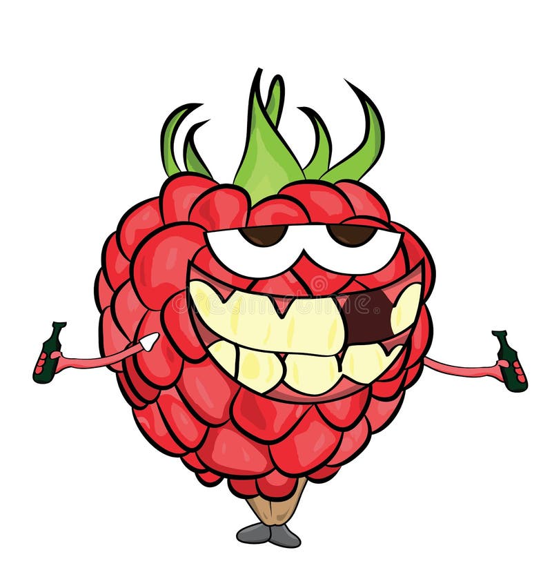 Raspberry Cartoon Character Stock Illustration - Illustration of grape ...