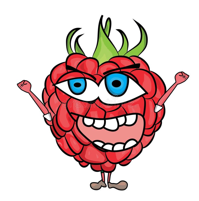 Raspberry Cartoon Character Stock Illustration - Illustration of banana ...