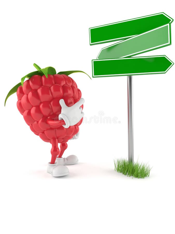 Raspberry Character Looking at Question Mark Symbol Stock Illustration ...