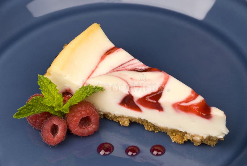 Raspberry cheesecake stock photo. Image of blue, piece - 9586924