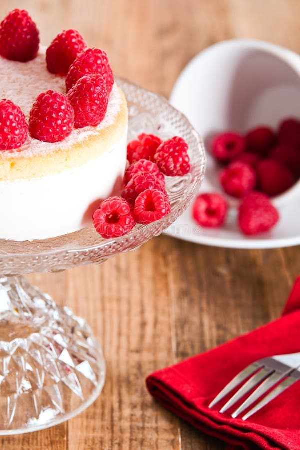 Raspberry cheesecake. stock photo. Image of glass, bakery - 80678270