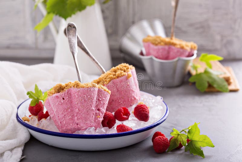 Raspberry Cheesecake Ice Cream Pops Stock Photo - Image of fruit, jelly ...