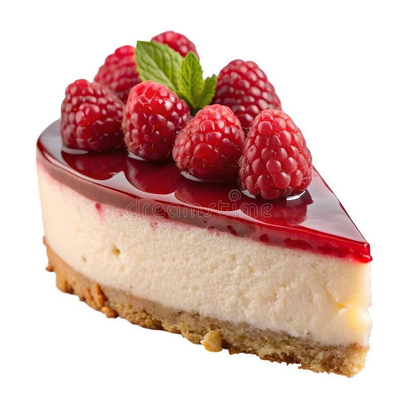 Raspberry Cheesecake Isolated on Transparent Stock Illustration ...