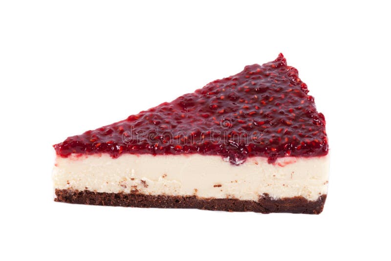 Raspberry Cheesecake Isolated Stock Image - Image of crust, bakery ...