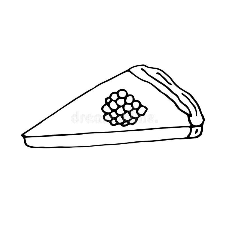 Raspberry Cheesecake, Vector Doodle Illustration, Hand Drawing Stock ...