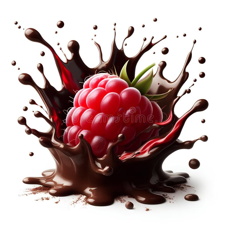 Chocolate Splash in the Center Isolated on White Background Stock ...