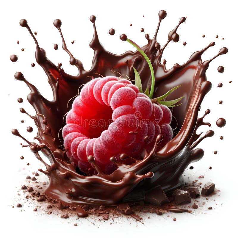 Chocolate Splash in the Center Isolated on White Background Stock ...