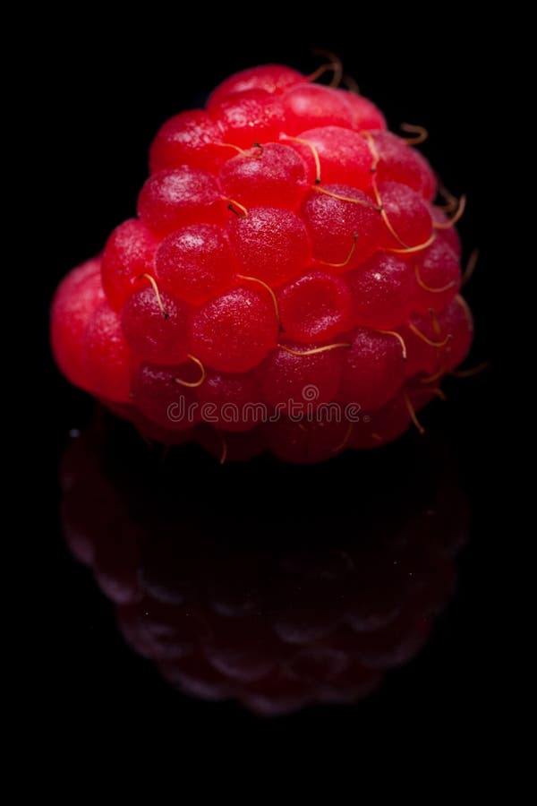 Raspberry Closeup. Isolated on Stock Image - Image of leaf, group: 13200427