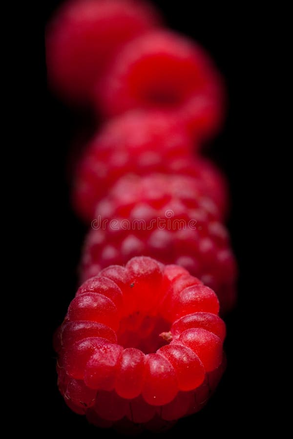 Raspberry Closeup. Isolated on Stock Image - Image of leaf, group: 13200427