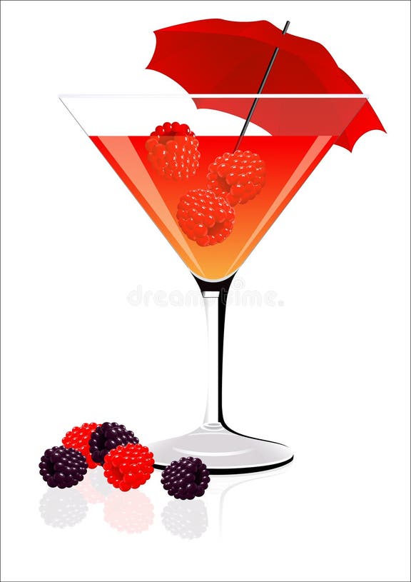 Raspberry cocktail stock vector. Illustration of raspberry - 12637356