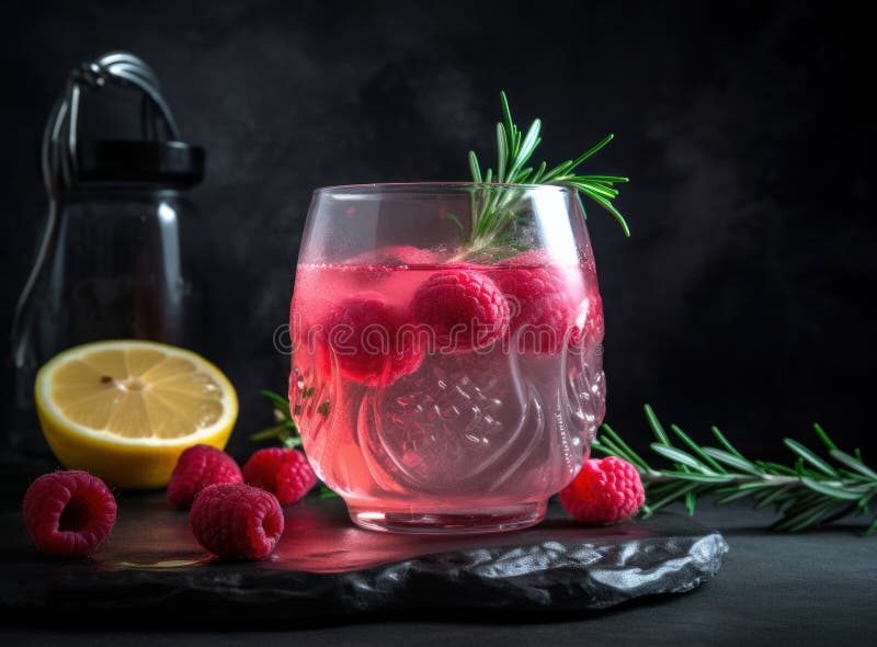 Raspberry Cocktail. Illustration AI Generative Stock Illustration ...