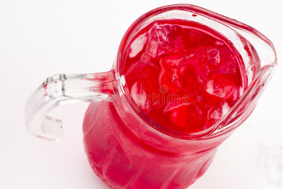 Raspberry Cold Drink in a Glass Jug Stock Photo - Image of chilled ...