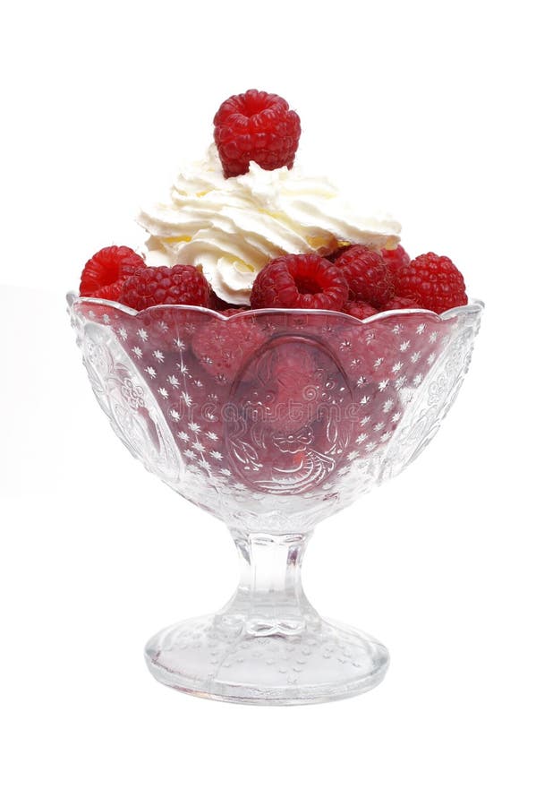 Raspberry with cream stock photo. Image of product, food - 3219088