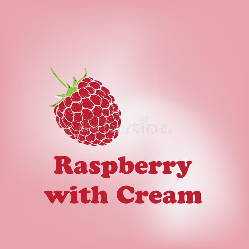 Raspberry with Cream Poster Stock Vector - Illustration of culinary ...