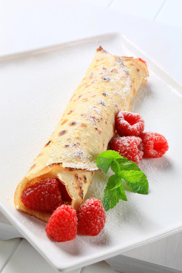 Raspberry crepe stock photo. Image of plate, fresh, fried - 27366570