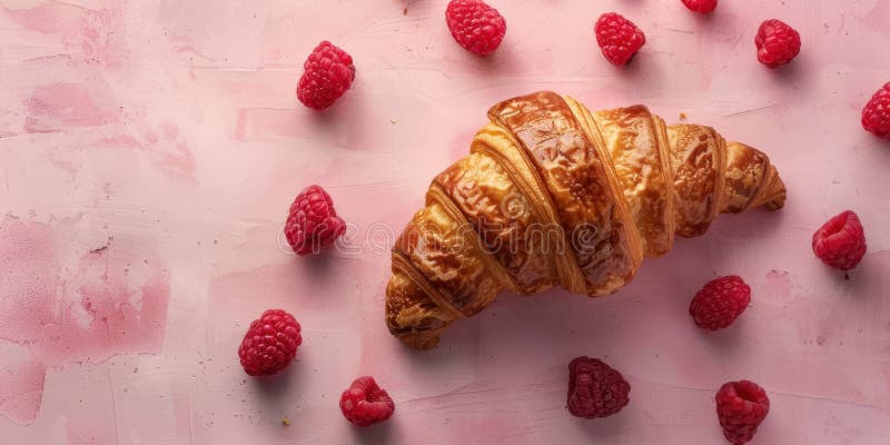 Raspberry and Croissant Combo Stock Photo - Image of cafe, croissant ...