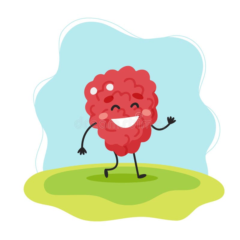Raspberry Cute Character, Illustration for Kids in Cartoon Style Stock ...