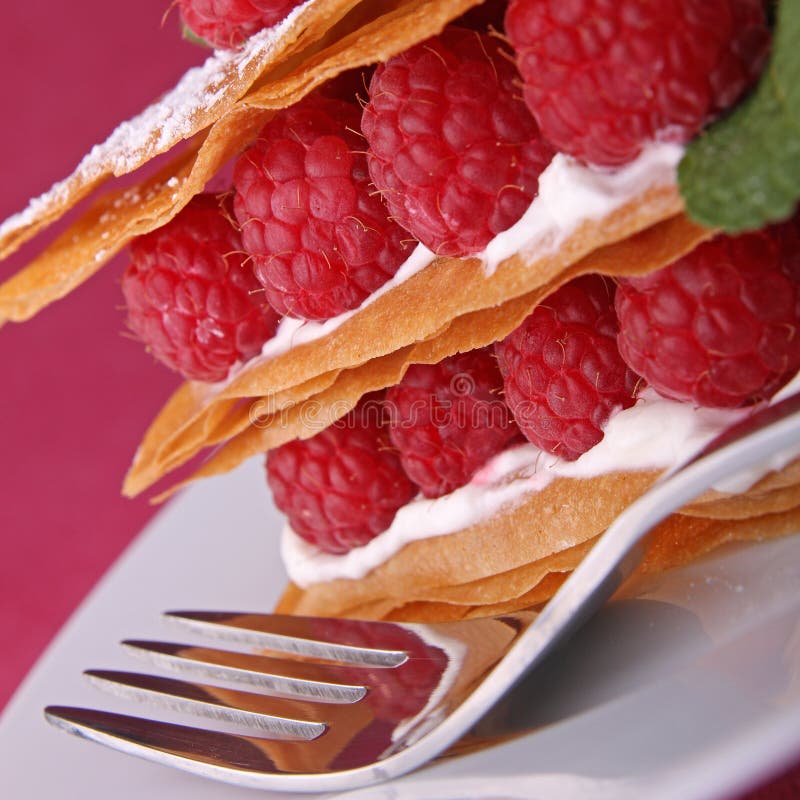Raspberry dessert stock image. Image of food, french - 18931755