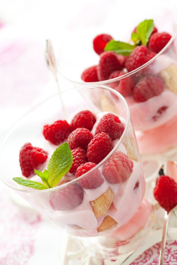 Raspberry dessert stock image. Image of food, cream, delicious - 19993415