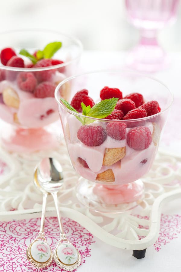 Raspberry dessert stock photo. Image of organic, closeup - 194569544