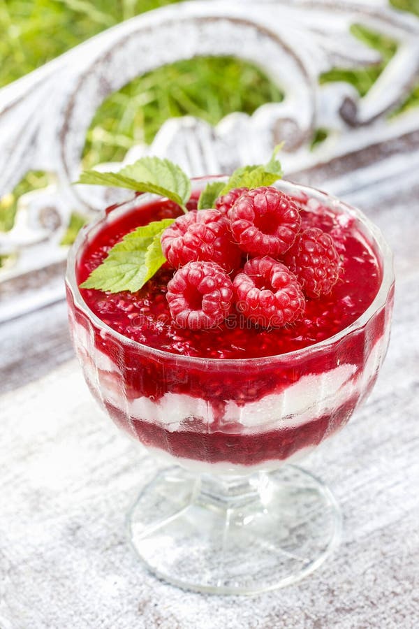 Raspberry dessert stock image. Image of creamy, aroma - 39882621