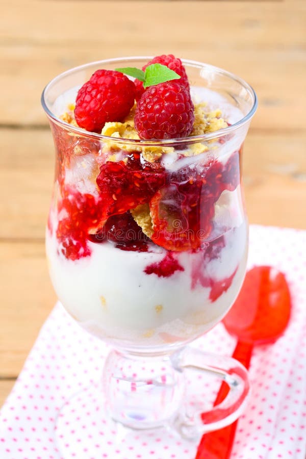 Raspberry dessert stock photo. Image of layered, cream - 32261108