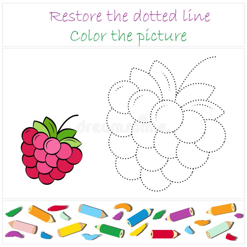 Raspberry. Educational Developing Game for Preschoolers "Trace and ...