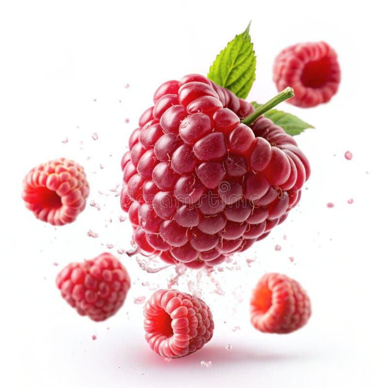 Raspberry falling down stock illustration. Illustration of design ...
