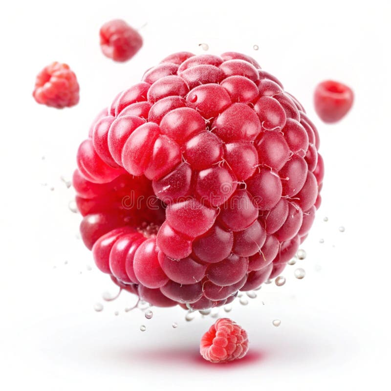 Raspberry Falling Down Isolated Stock Illustration - Illustration of ...