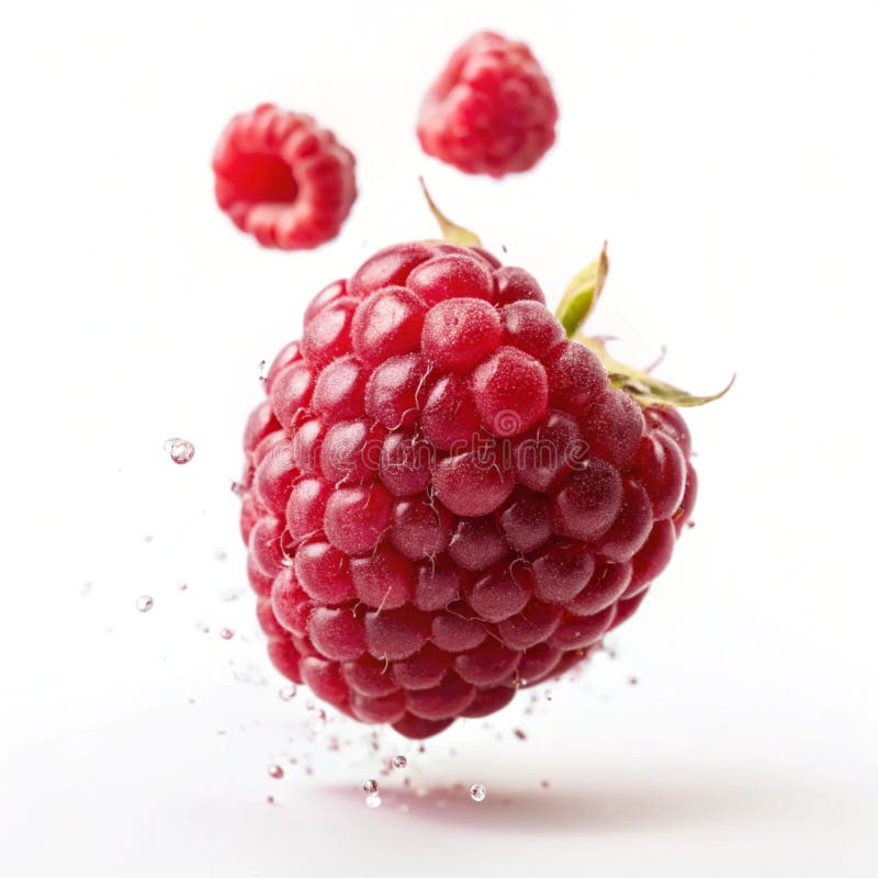 Raspberry Falling Down Isolated on White Background Stock Illustration ...