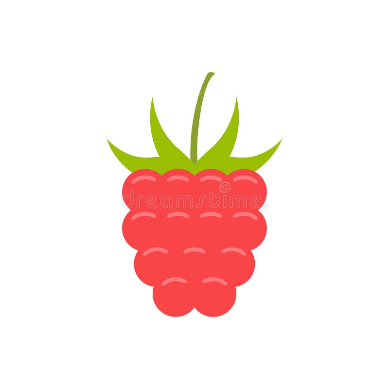 Raspberry Flat Vector Sticker Stock Vector - Illustration of flora ...