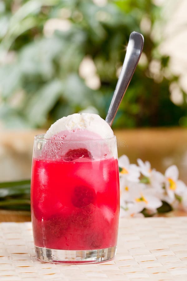 Raspberry Float stock image. Image of setting, food, glass - 9099697