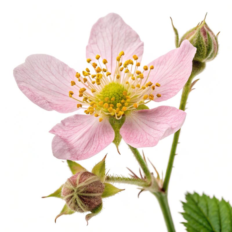 Raspberry Flower Isolated on White Background Stock Illustration ...