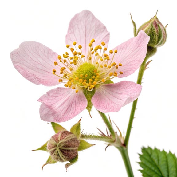 Raspberry Flower Isolated on White Background Stock Illustration ...