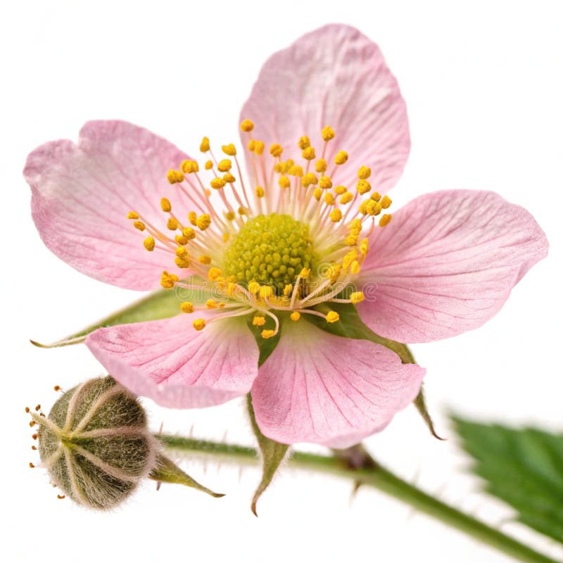 Raspberry Flower Isolated on White Background Stock Illustration ...